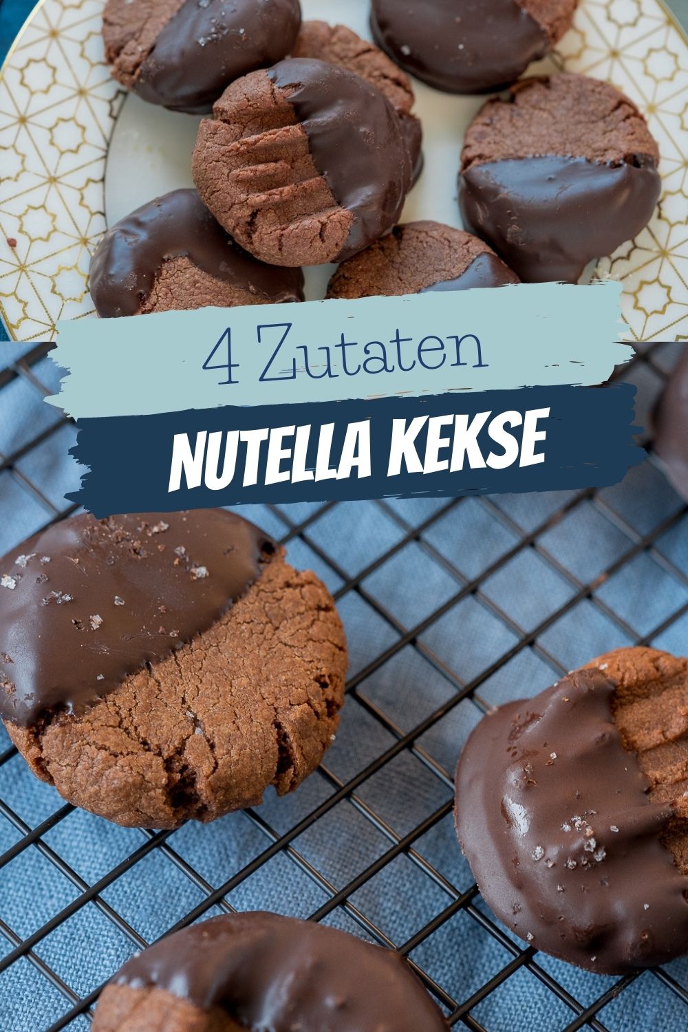 Nutella Kekse mit nur 4 Zutaten - Schokokekse mit großem Suchtpotential