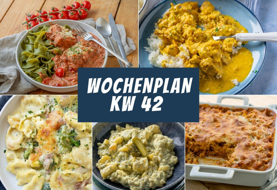 Wochenplan KW 42 - einfache Ideen zur Essensplanung für die ganze Woche ...