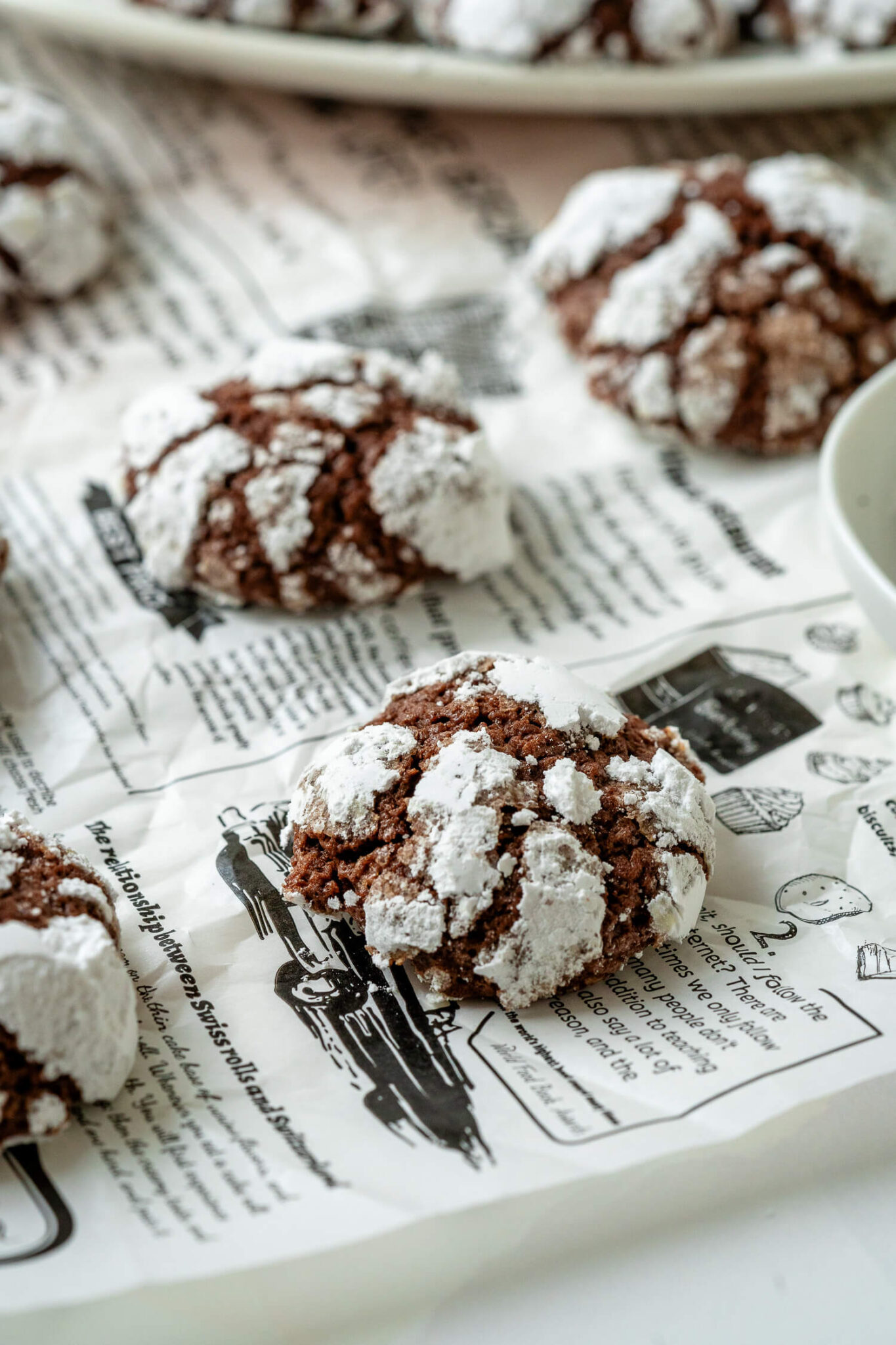 Beste Schoko Plätzchen für Weihnachten - Crinkle Cookies