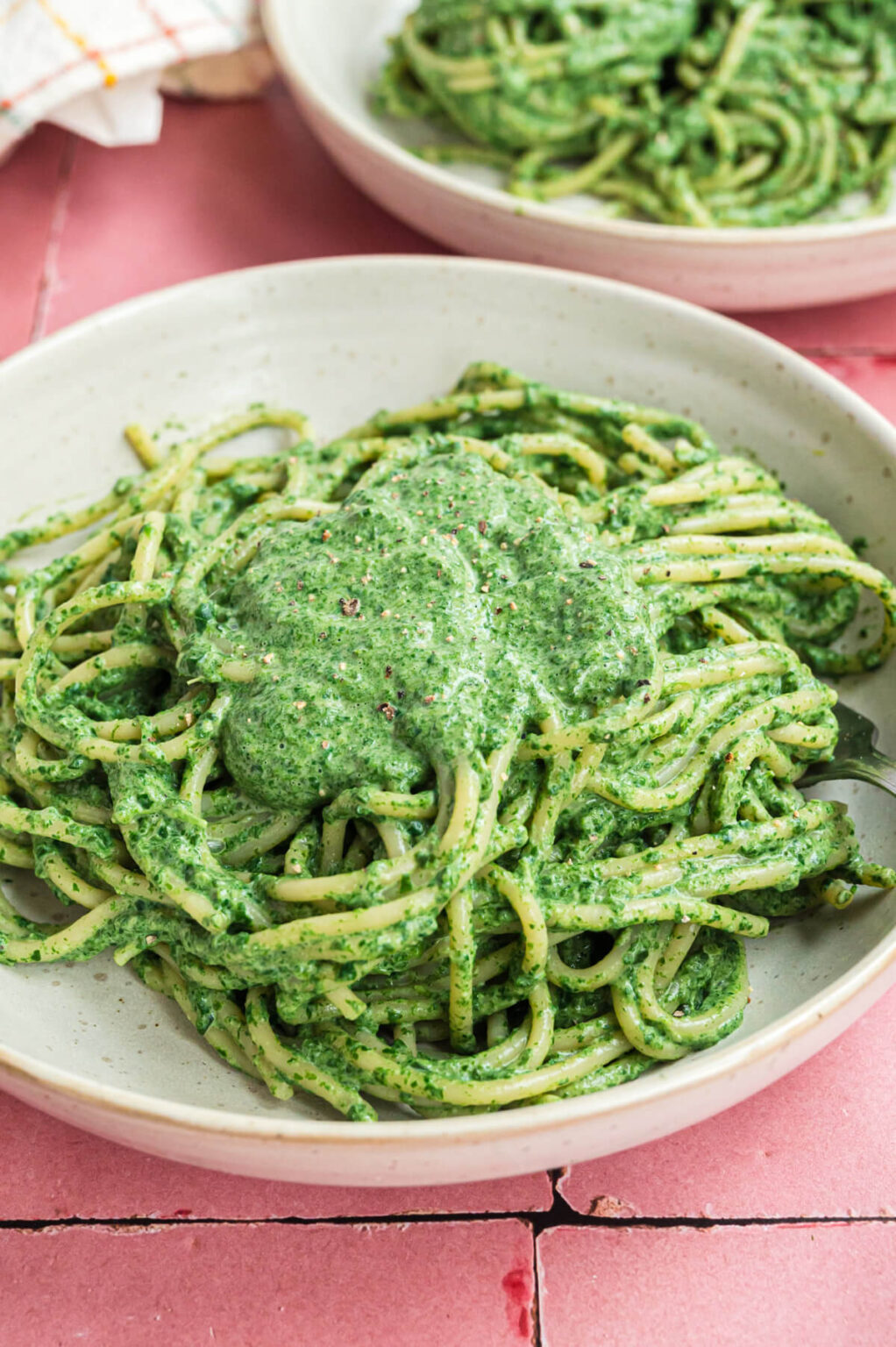 Schnelle Pasta mit Rahmspinat - ohne fix & vegan